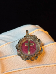 A Rare 19th-Century Silver Reliquary Containing a Fragment of the True ...