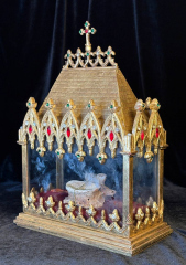 Polychrome gilded reliquary with Relic of St. Cyprian of Carthage ...