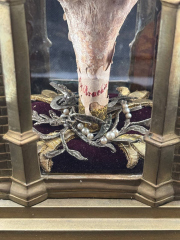 Very heavy bronze reliquary containing Relic (ARM) of Saint Christopher ...